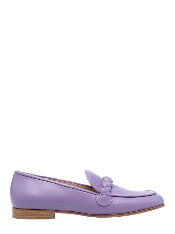 GIANVITO ROSSI Belem Braided Loafers - Purple
