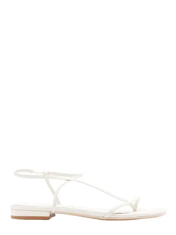 Studio Amelia Filament Square-toe Flat Sandals - White