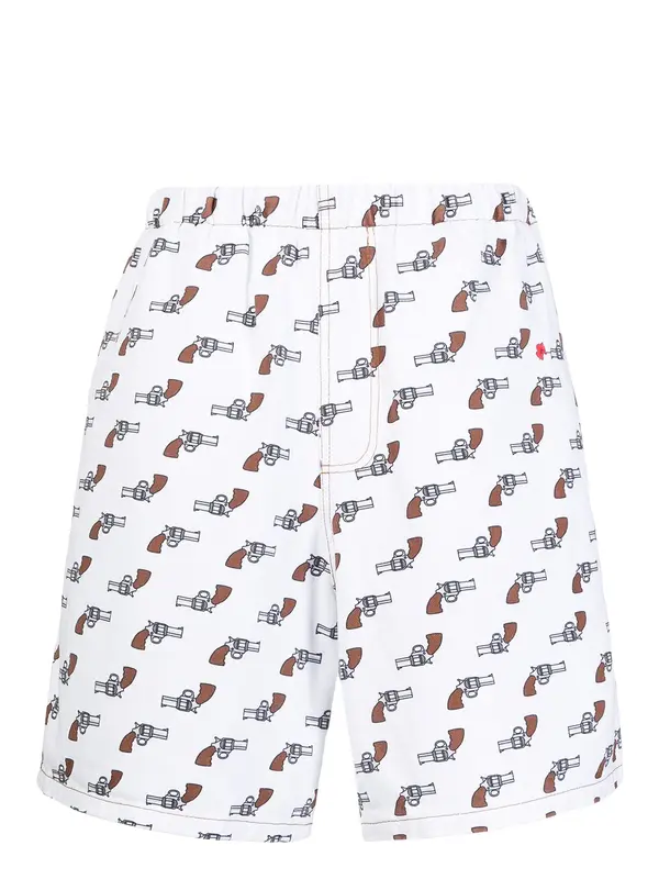 DUOLTD Graphic-print Denim Shorts - White
