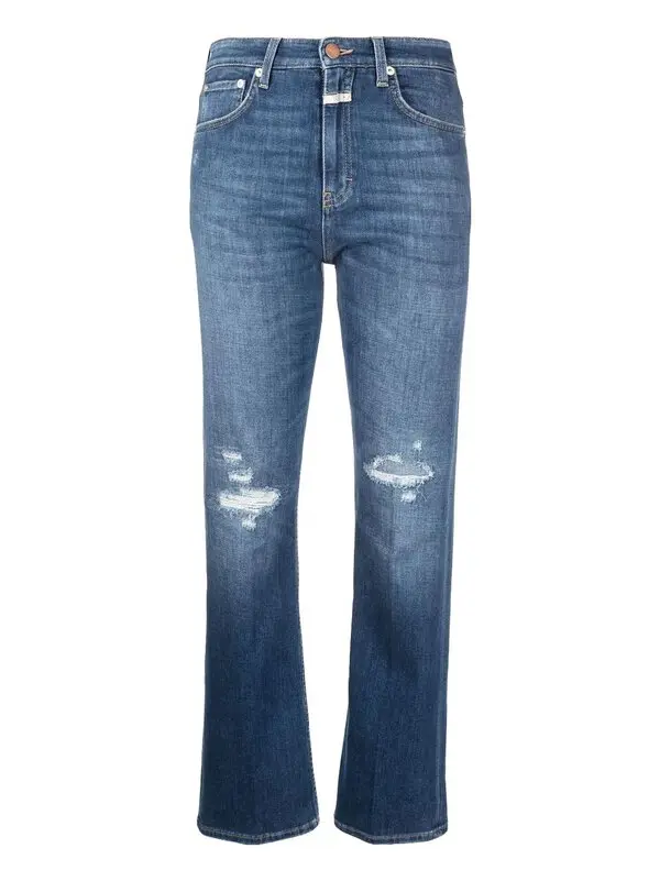 Closed Distressed Straight-leg Tapered Jeans - Blue