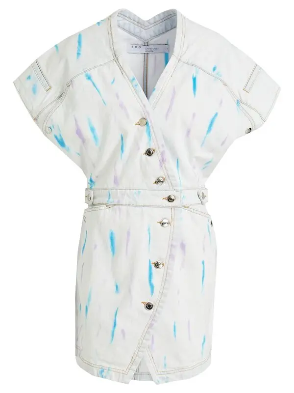 IRO PARIS Tie-dyed Denim Mini Dress - Ecru