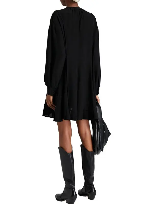 IRO PARIS Trony Gathered Silk-crepe Mini Dress - Black