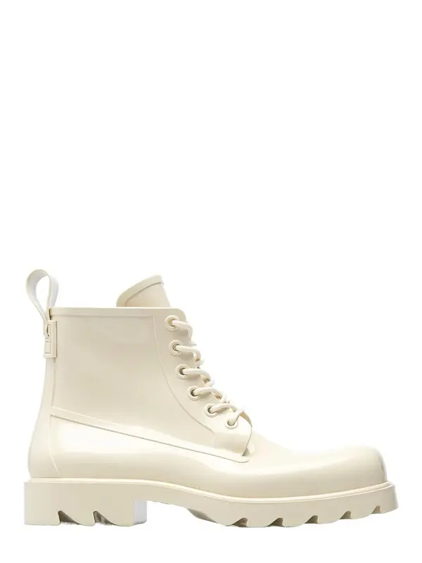 Bottega Veneta Lace-up Rubber Ankle Boots - White