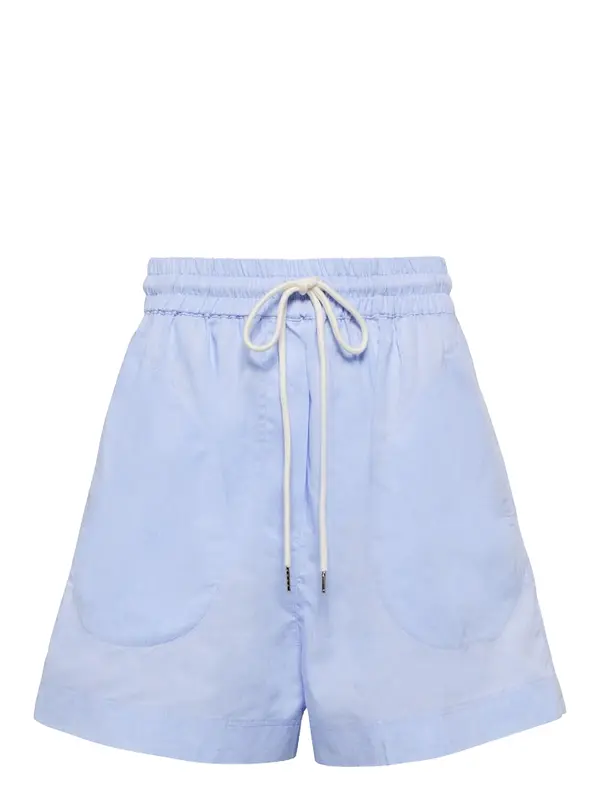 LEE MATHEWS Lm Classic Cotton And Linen Shorts - Blue