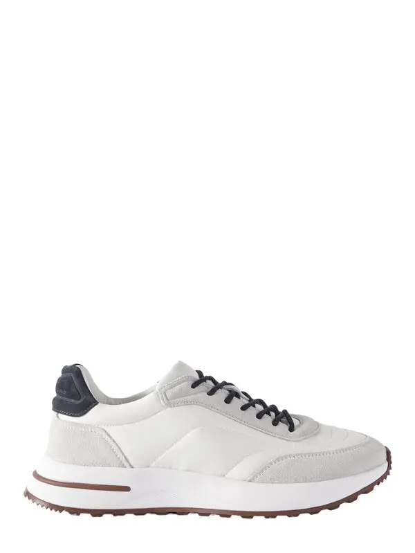 Loro Piana Weekend Walk Suede-trimmed Sneakers - White