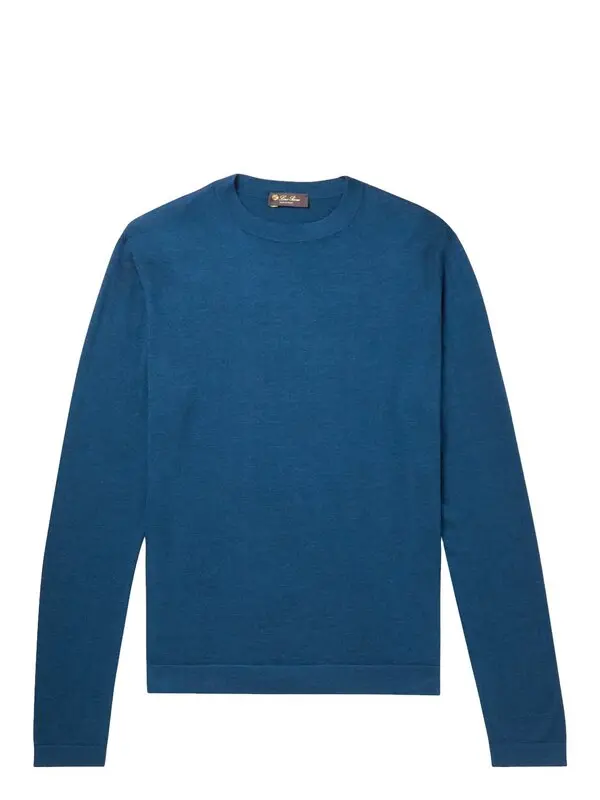 Loro Piana Cashmere And Silk-blend Sweater - Blue