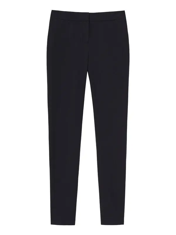 Lafayette 148 New York Cotton Stretch Twill Mid Rise Skinny Ankle Pants - Black