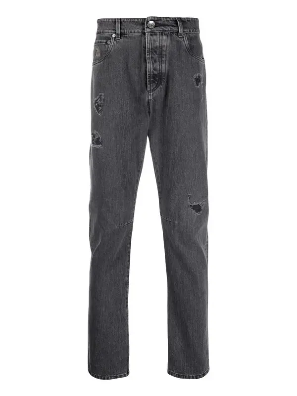 Brunello Cucinelli Straight-leg Ankle-length Jeans - Grey