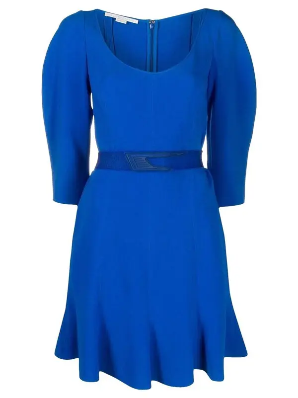 Stella McCartney Puff-sleeve Belted Dress - Blue