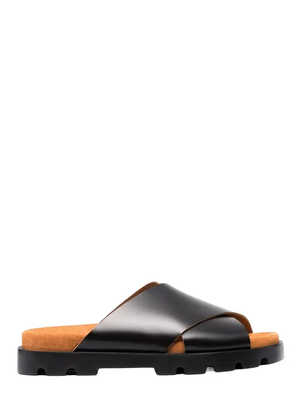 Camper Brutus Cross Strap Sandals - Black
