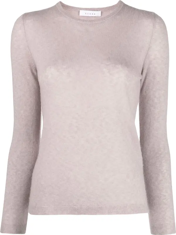 LISKA Knitted Merino-cashmere Jumper - Neutrals