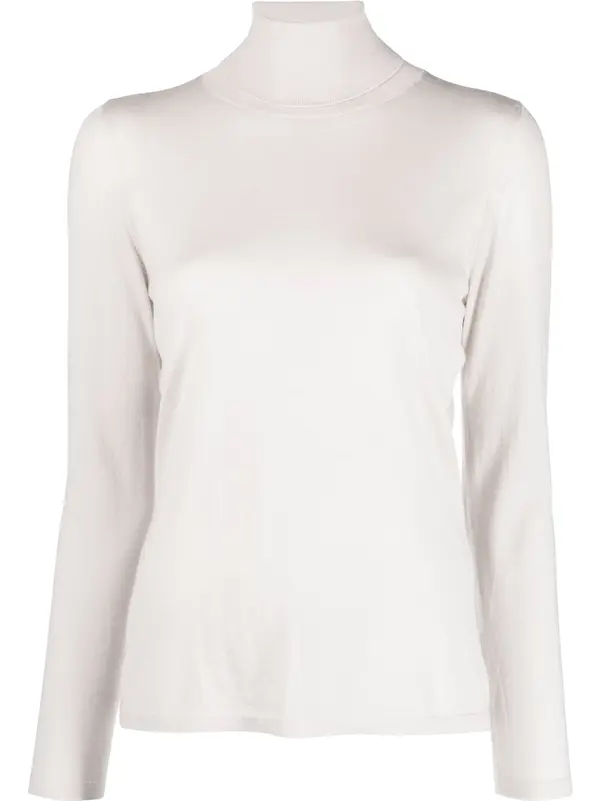 LISKA Fine-knit Roll-neck Jumper - Neutrals