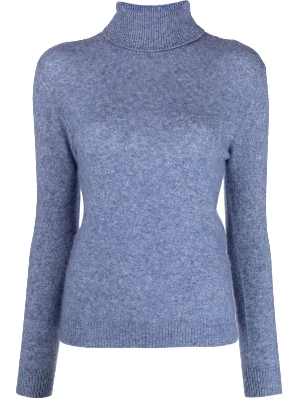 LISKA Cashmere-silk Roll-neck Jumper - Blue