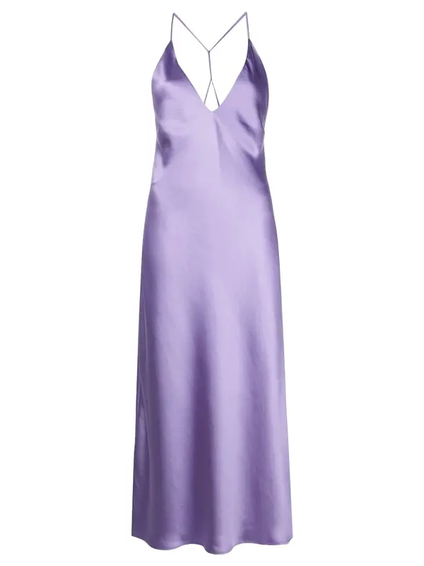 BLANCA VITA V-neck Strappy Dress - Purple