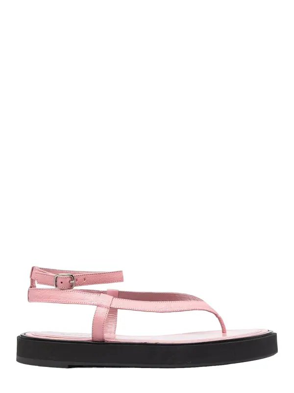 By Far Cece Grained-leather Sandals - Pink