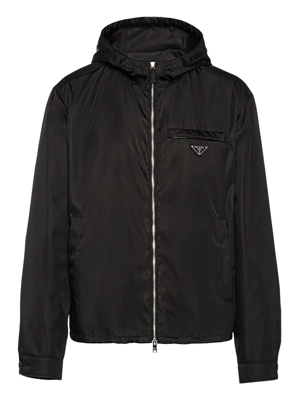 Prada Re-nylon Hooded Blouson Jacket - Black