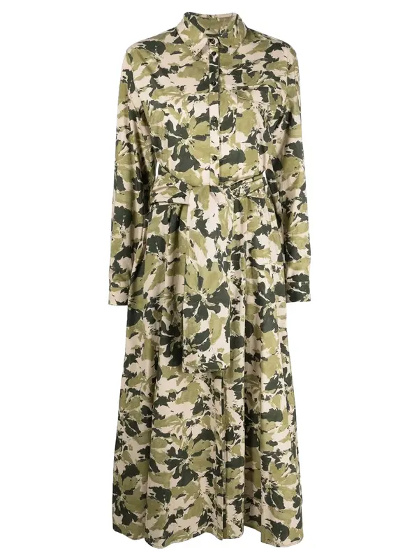 Woolrich Wilderness Printed Shirt Dress - Green