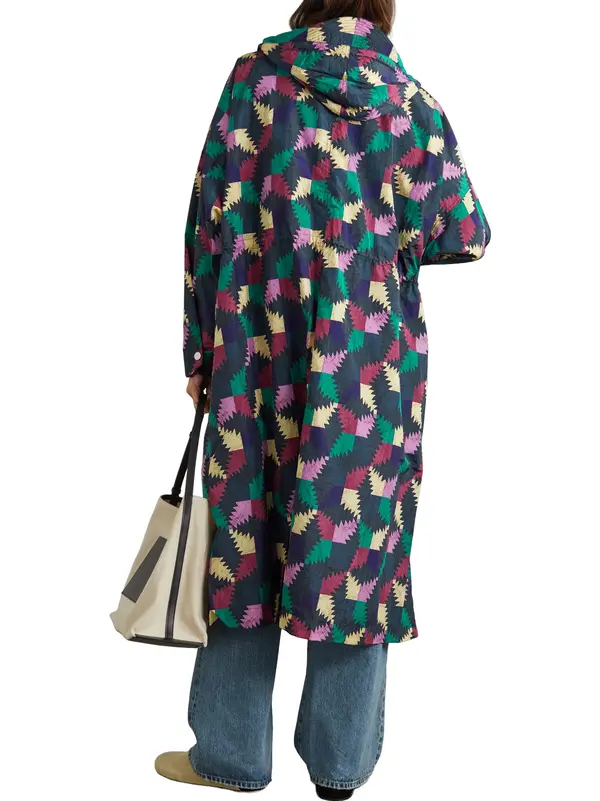 MARANT ETOILE Munao Printed Raincoat - Blue