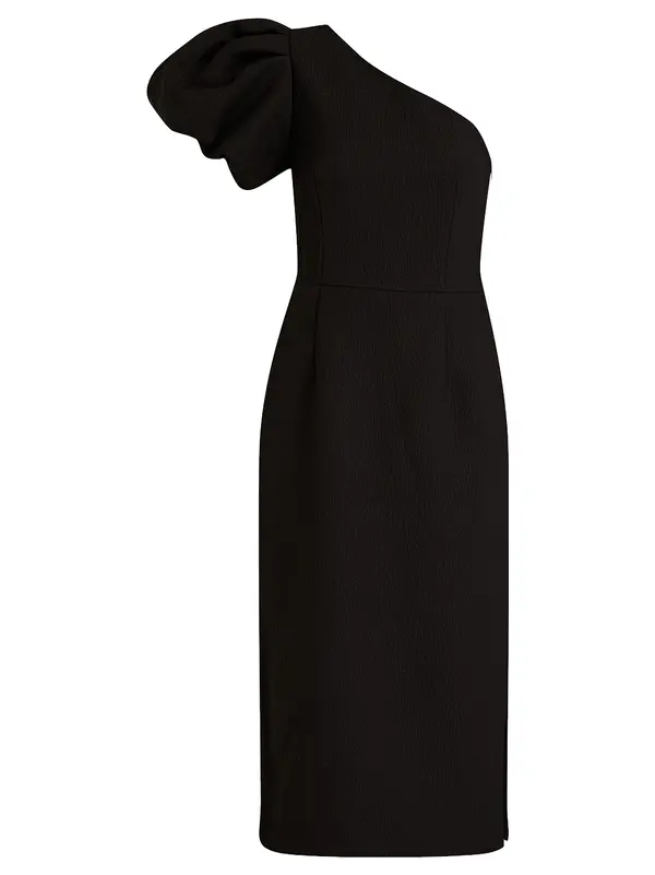 Rebecca Vallance Andie One-shoulder Midi Dress - Black