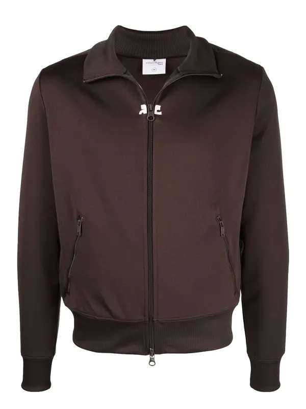 COURREGES Logo-patch Bomber Jacket - Brown
