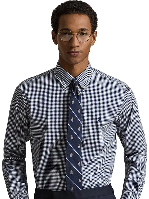 Ralph Lauren Classic Fit Gingham Stretch Poplin Shirt - Freshwater White