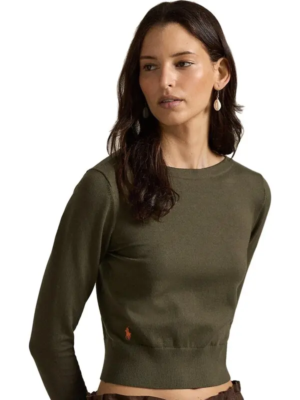 Ralph Lauren Cotton-blend Boatneck Sweater - Harvest Olive