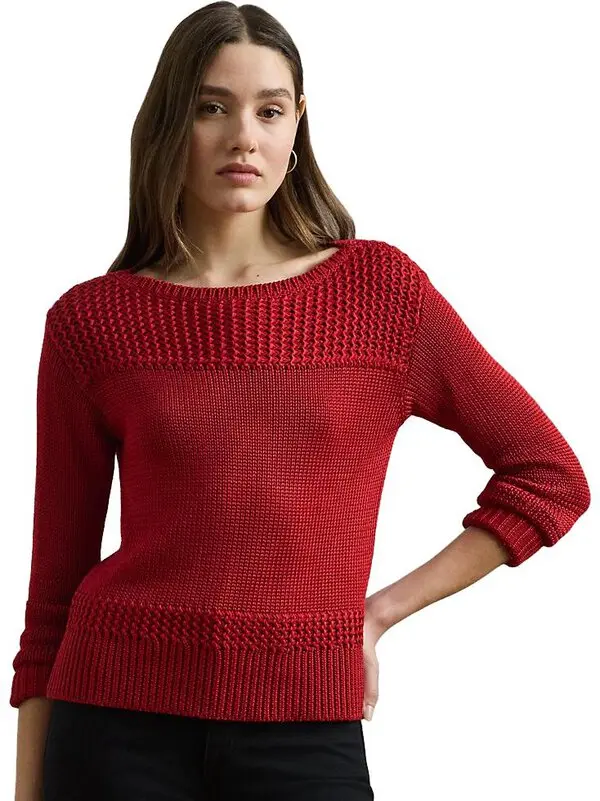 Ralph Lauren Cotton-blend Boatneck Sweater - Madison Red