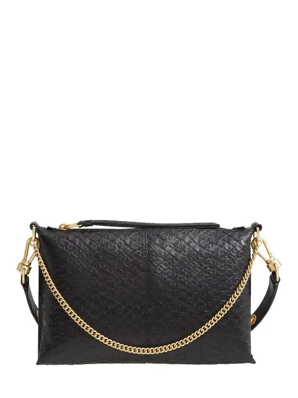 ALLSAINTS Eve Leather Crossbody Bag - Black Python