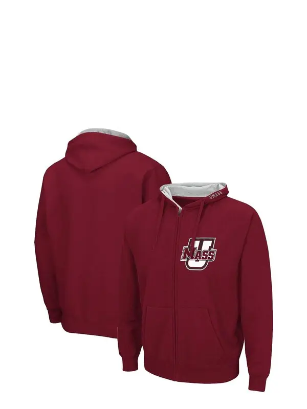 COLOSSEUM Umass Minutemen Arch & Logo 3.0 Full-zip Hoodie - Maroon
