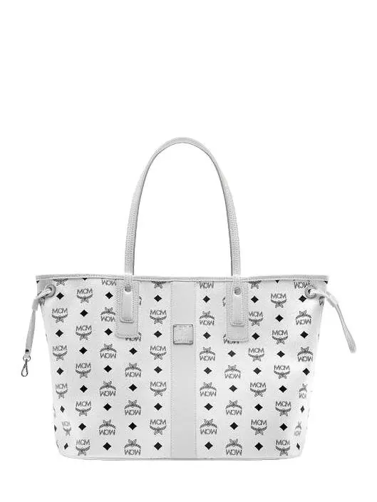 Mcm Medium Liz Reversible Shopper - White/ White