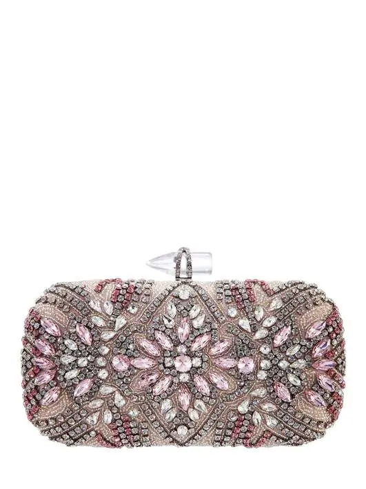Nina Gelsey Crystal Embellished Minaudière - Pink