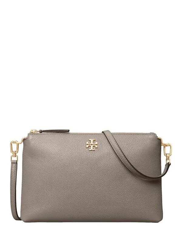 Tory Burch Mercer Pebbled Zip Crossbody Bag - Gray Heron