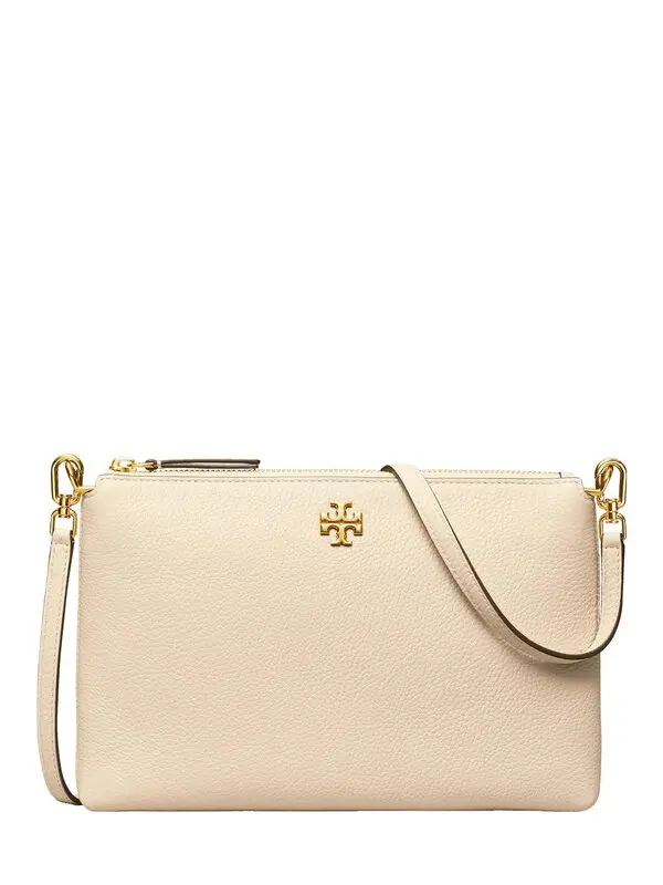 Tory Burch Mercer Pebbled Zip Crossbody Bag - New Cream