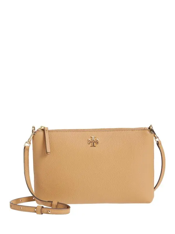 Tory Burch Mercer Pebbled Zip Crossbody Bag - Tiramisu