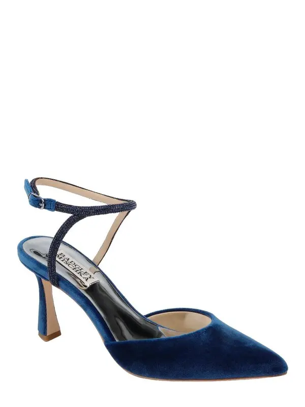 Badgley Mischka Kamilah Ankle Strap Pump - Blue Velvet