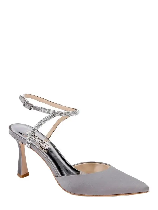 Badgley Mischka Kamilah Ankle Strap Pump - Grey Satin