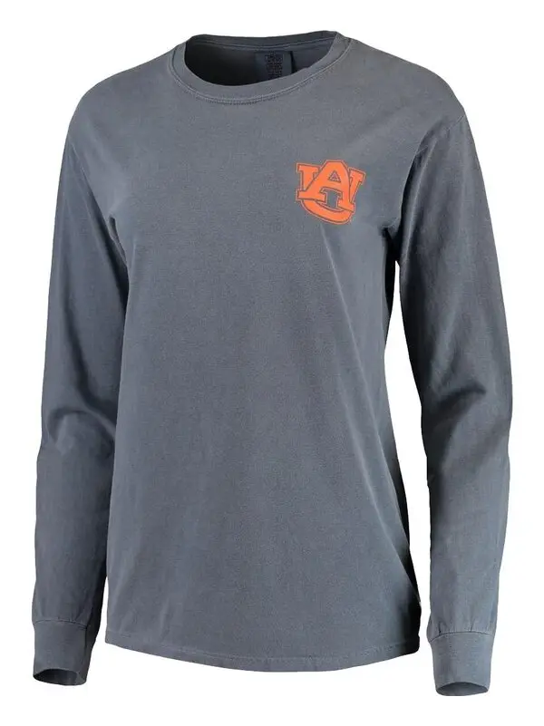 SUMMIT SPORTSWEAR Auburn Tigers Comfort Colors Campus Skyline Long Sleeve Oversized T-shirt - Navy