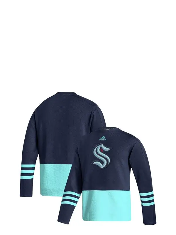 Adidas Seattle Kraken Logo Aeroready Pullover Sweater - Navy