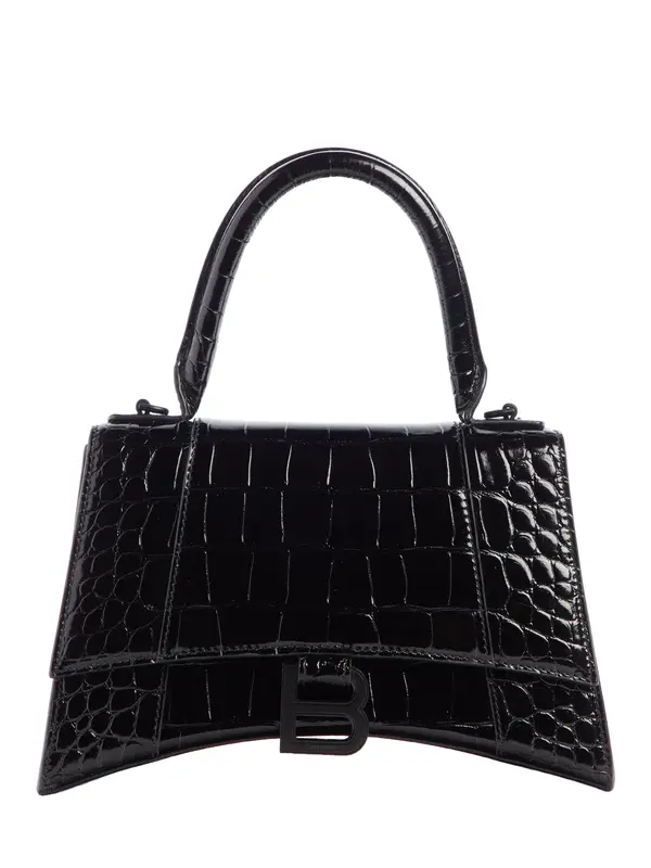 Balenciaga Hourglass Extra Small Top Handle Bag - Black