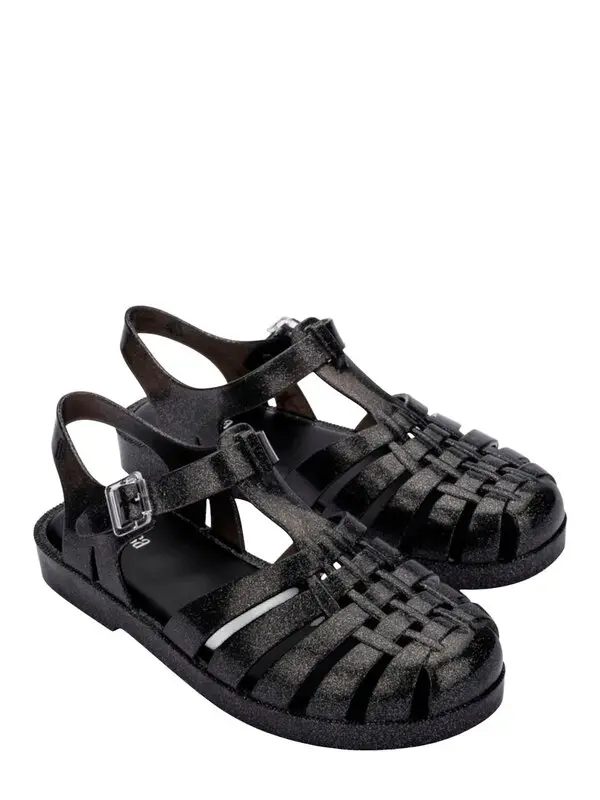 Melissa Possession Glitter Jelly Fisherman Sandal - Glitter Black