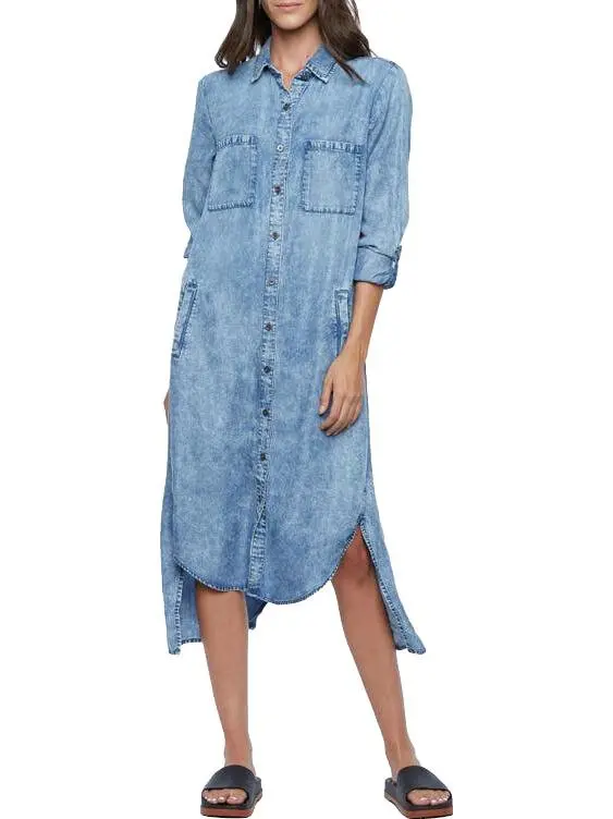 WASH LAB DENIM Chill Out Shirt Dress - Pleasant Blue (finished Hem)