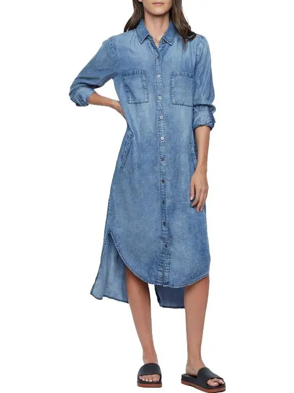 WASH LAB DENIM Chill Out Shirt Dress - Reverse Blue (finished Hem)