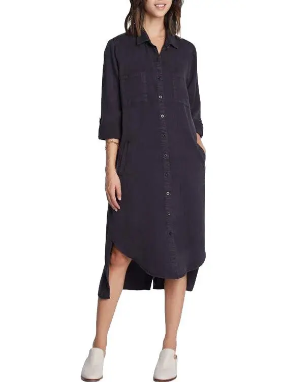 WASH LAB DENIM Chill Out Shirt Dress - True Black (finished Hem)