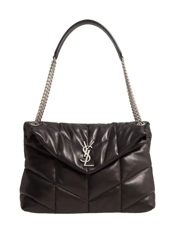 Saint Laurent Medium Lou Puffer Bag - Noir