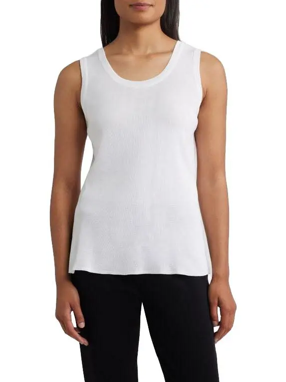 Misook Scoop Neck Tank - Wht