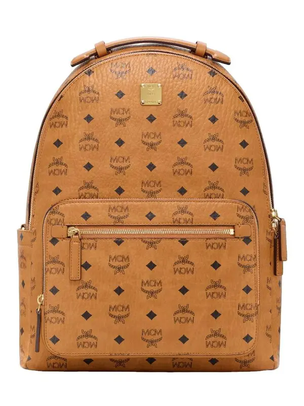 Mcm Stark Visetos Backpack - Cognac