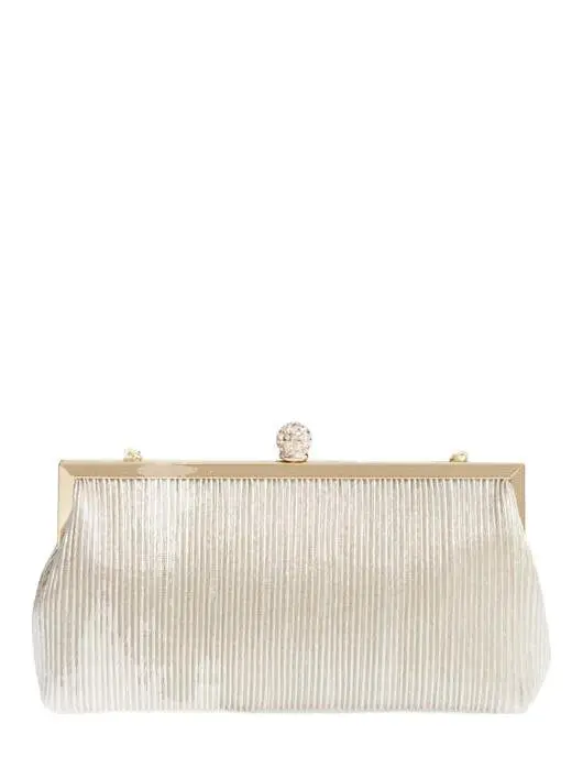 Nina Aneka Pleated Shine Clutch - Champagne