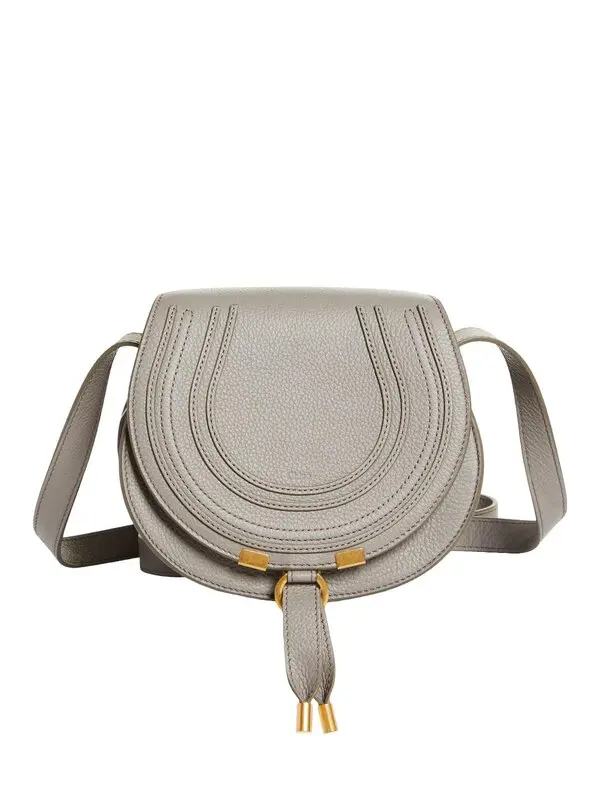 Chloé Small Marcie Leather Crossbody Bag - 053 Cashmere Grey
