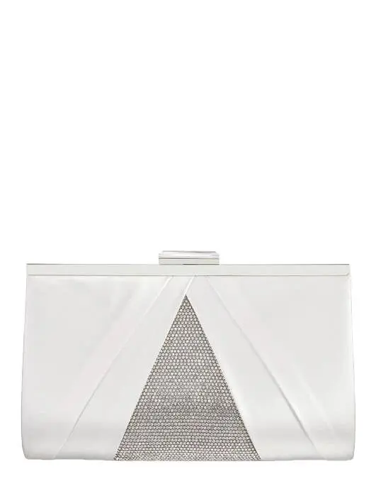 Nina Ophelia Frame Clutch - White
