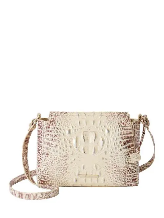 Brahmin Hillary Croc Embossed Leather Crossbody Bag - Ginger